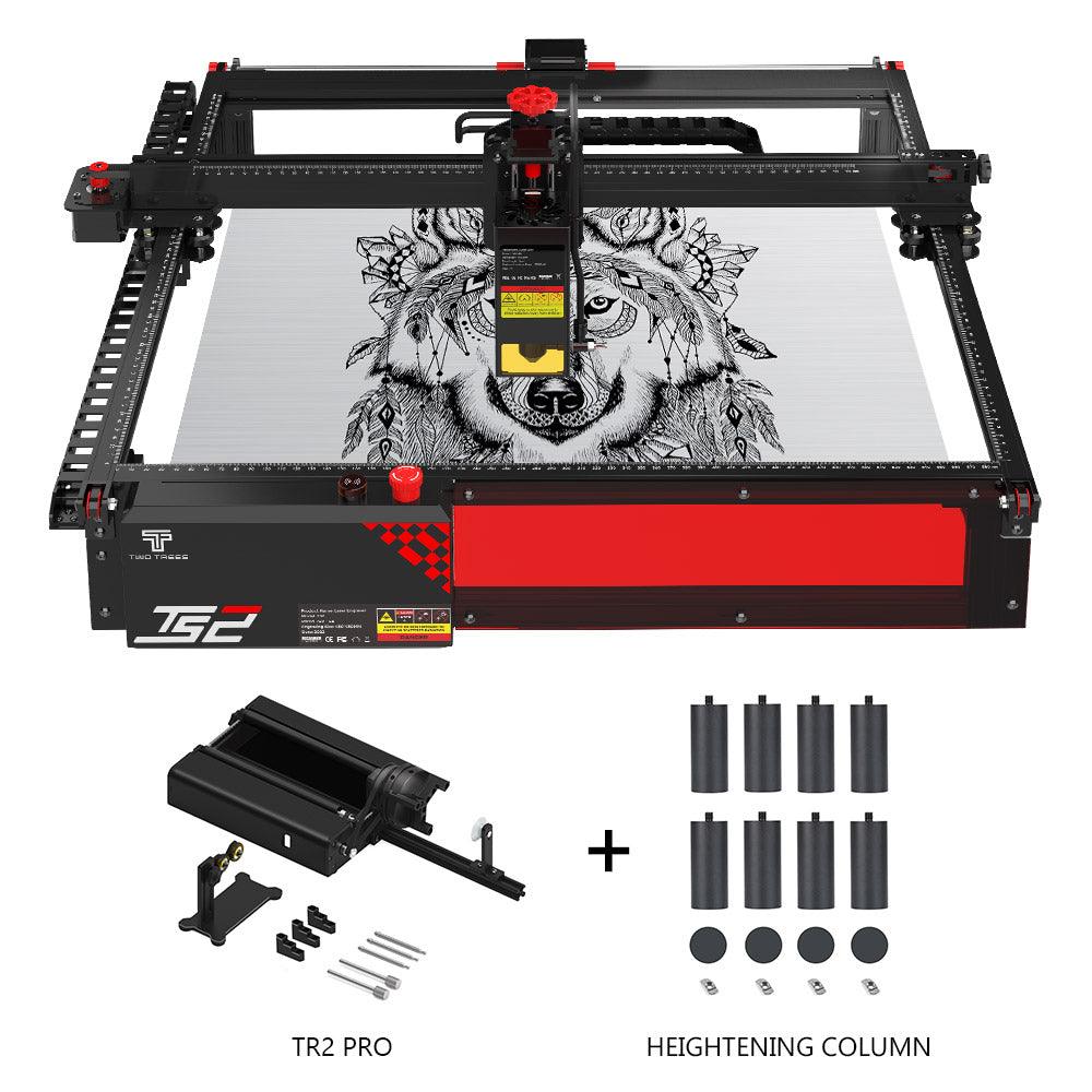 Twotrees TS2-20W Laser Engraver + TR2 Pro Rotary + Risers